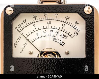 Count per minute scale for radiation contamination and microSIevert per ...