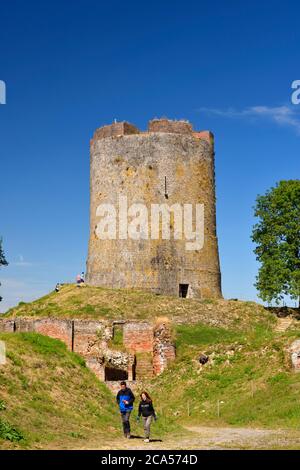 France, Aisne, Guise, castle and dungeon of the 10th century, remains ...