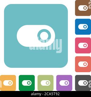 Toggle right white flat icons on color rounded square backgrounds Stock ...