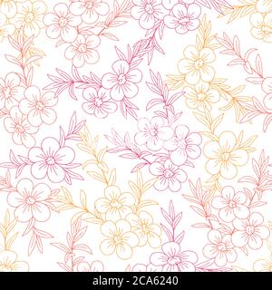 Manuka flower graphic color seamless pattern background sketch ...