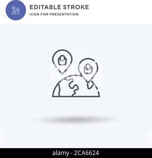 Distance icon vector, filled flat sign, solid pictogram isolated on ...