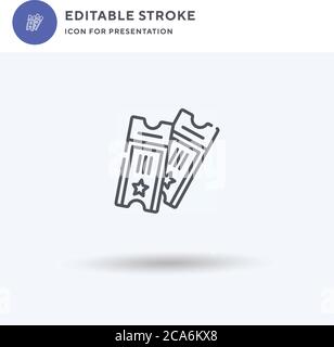 Tickets icon vector, filled flat sign, solid pictogram isolated on ...