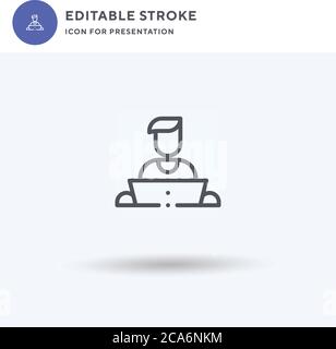 Teleworking icon vector, filled flat sign, solid pictogram isolated on ...