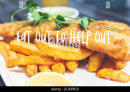 Eat Out to Help Out phrase Stock Photo - Alamy