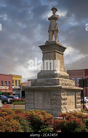 Statue of Confederate General Robert H Hatton sit in the center of the ...