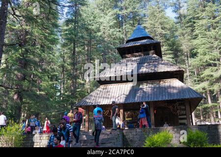 Manali, India - Hidimbi Devi Temple. a famous Hindu Temple in Manali ...