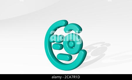 smiley one eye smile alternate made by 3D illustration of a shiny ...