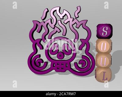 soul text around the 3D icon - 3D illustration for background and body ...