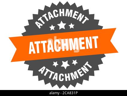attachment round isolated ribbon label. attachment sign Stock Vector ...