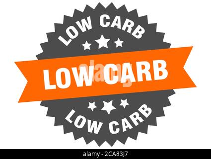 low carb round isolated ribbon label. low carb sign Stock Vector Image ...