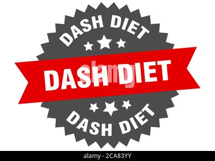 dash diet round isolated ribbon label. dash diet sign Stock Vector ...