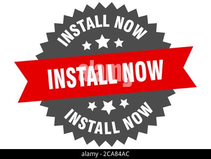 install now round isolated ribbon label. install now sign Stock Vector ...