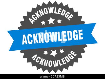 acknowledge round isolated ribbon label. acknowledge sign Stock Vector ...