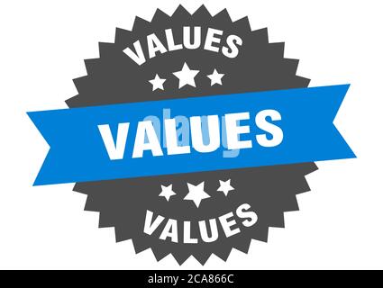 values round isolated ribbon label. values sign Stock Vector Image ...