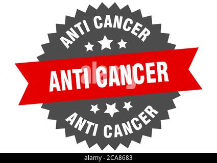 anti cancer round isolated ribbon label. anti cancer sign Stock Vector ...