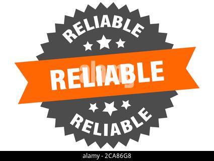 reliable round isolated ribbon label. reliable sign Stock Vector Image ...