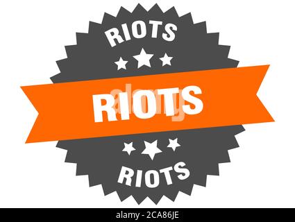 riots round isolated ribbon label. riots sign Stock Vector Image & Art ...