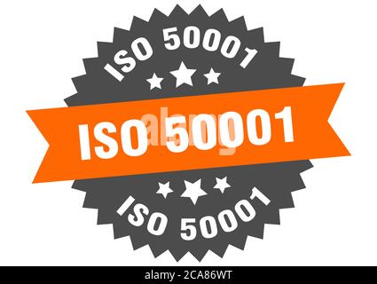 iso 50001 round ribbon isolated label. iso 50001 sign Stock Vector ...