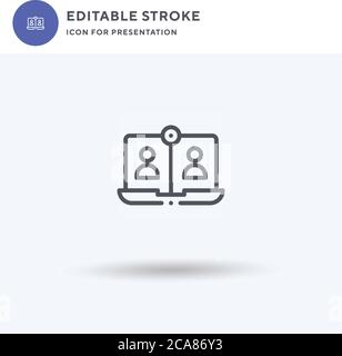 Videoconference icon vector, filled flat sign, solid pictogram isolated ...