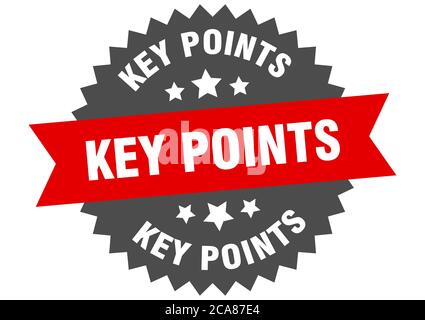 key points round ribbon isolated label. key points sign Stock Vector ...