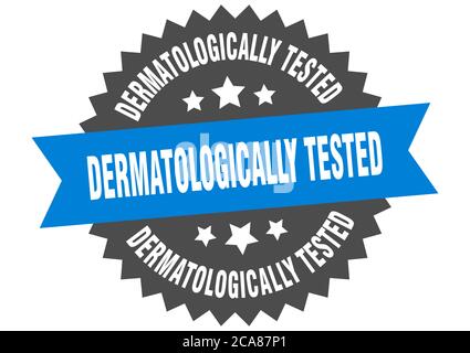 dermatologically tested round isolated ribbon label. dermatologically ...