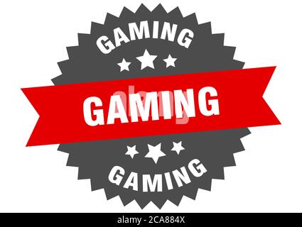 gaming round isolated ribbon label. gaming sign Stock Vector Image ...