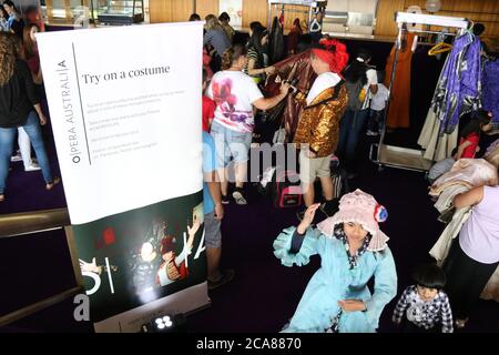 Visitors can try on a costume at the Sydney Opera House Open Day ...