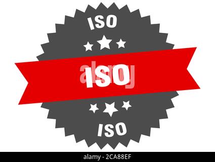 iso round isolated ribbon label. iso sign Stock Vector Image & Art - Alamy