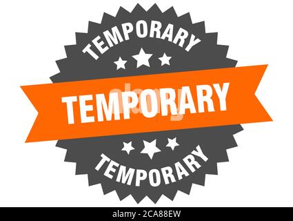 temporary round isolated ribbon label. temporary sign Stock Vector ...