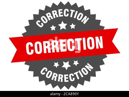 correction round isolated ribbon label. correction sign Stock Vector ...