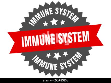 immune system round isolated ribbon label. immune system sign Stock ...