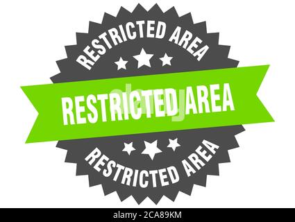 restricted area round isolated ribbon label. restricted area sign Stock ...