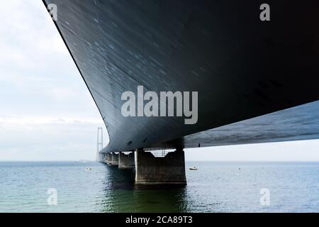 Halsskov, Denmark. 21st, May 2020. The Great Belt Bridge consists of a ...