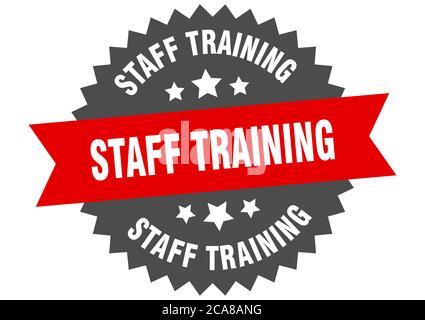 staff training round isolated ribbon label. staff training sign Stock ...