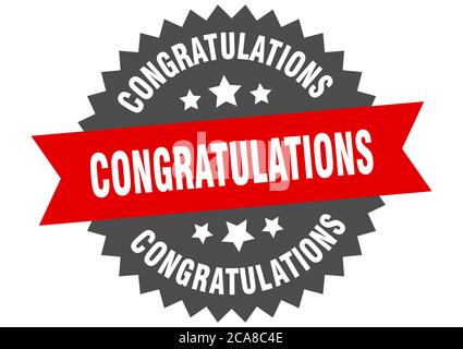 congratulations round isolated ribbon label. congratulations sign Stock ...