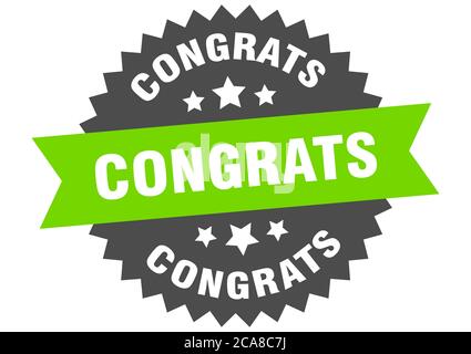 congrats round ribbon isolated label. congrats sign Stock Vector Image ...