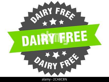 dairy free round isolated ribbon label. dairy free sign Stock Vector ...