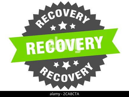 recovery round isolated ribbon label. recovery sign Stock Vector Image ...