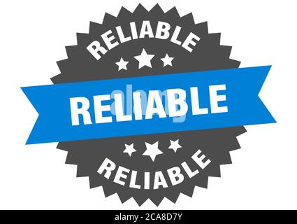 reliable round isolated ribbon label. reliable sign Stock Vector Image ...