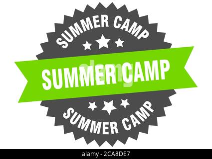 summer camp round ribbon isolated label. summer camp sign Stock Vector ...