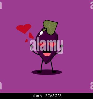 Cute Purple Sweet Potato Mascot Character Collection. Vector cartoon ...