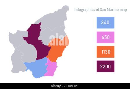 Vector Map of San Marino data from Openstreetmap Stock Vector Image ...