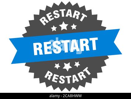 restart round isolated ribbon label. restart sign Stock Vector Image ...
