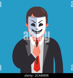 a person hides his identity under a mask. mysterious man. Flat ...