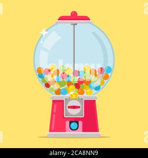 cute bubblegum machine cartoon vector illustration Stock Vector Image ...