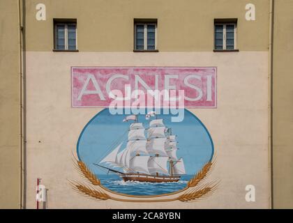 Facade of the former Agnesi Italian pasta factory, the oldest pasta ...