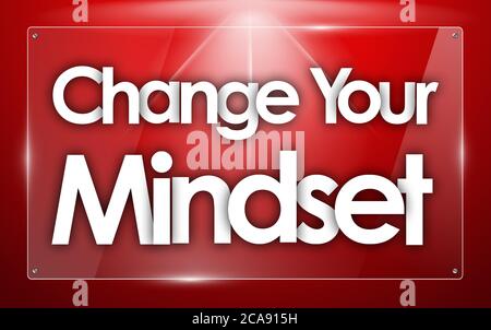 Positive Mindset word in transparent glass shapes Stock Photo - Alamy