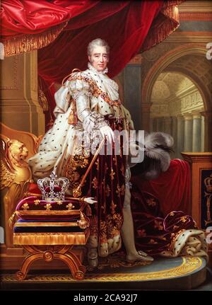 Portrait de Charles X (1757-1836), roi de France, en costume de sacre ...