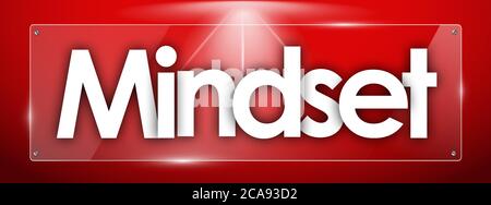 Positive Mindset word in transparent glass shapes Stock Photo - Alamy
