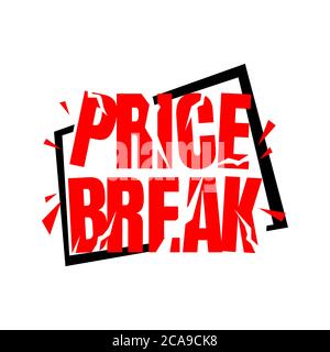 Price break stamp vector promotional template illustration on white ...